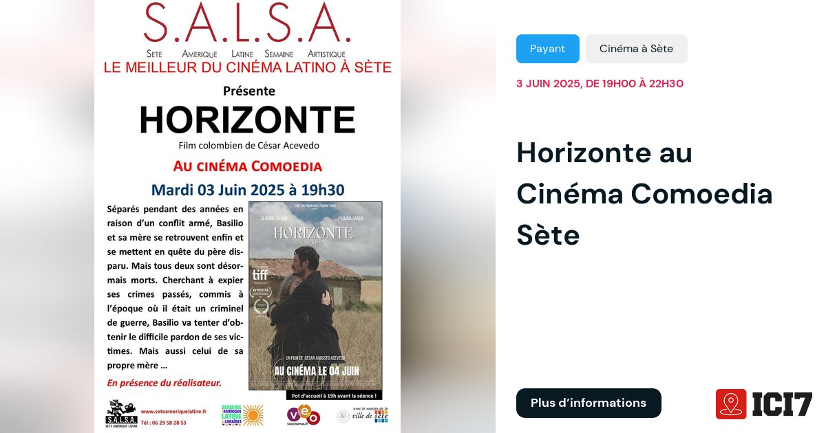 Horizonte au Cinéma Comoedia Sète - Ici7.fr